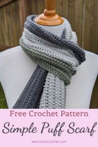 Simple Puff Scarf Free Crochet Pattern with Video Tutorial - Kickin Crochet